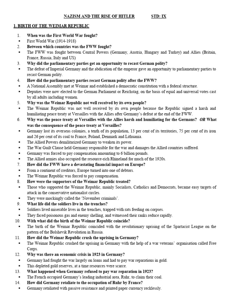 Nazism 1 | PDF | Weimar Republic | Nazi Germany