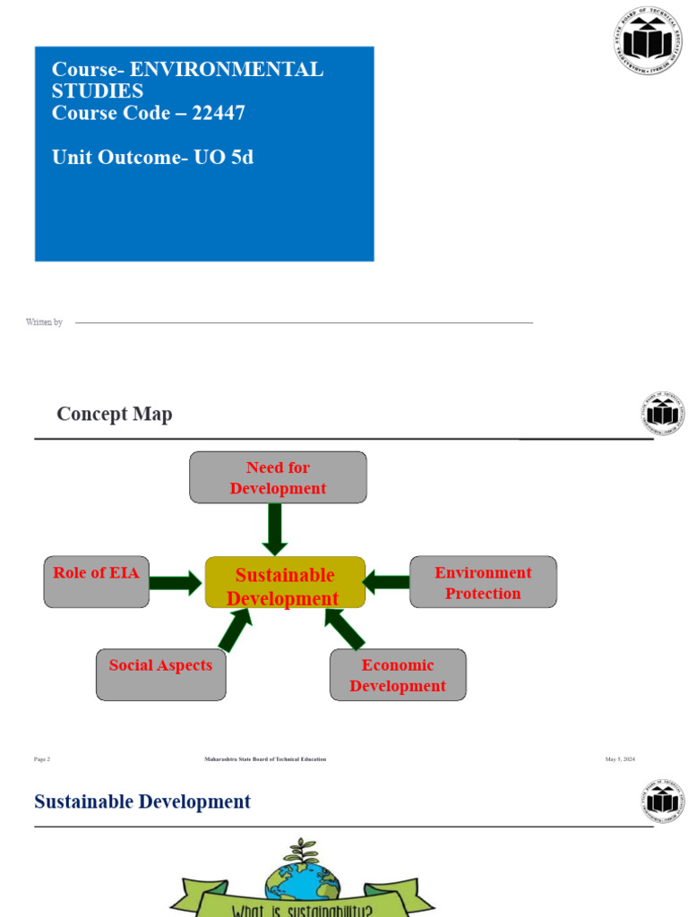EVS - CO-5 - PPT - UO 5d | PDF | Sustainability | Environmental Impact ...