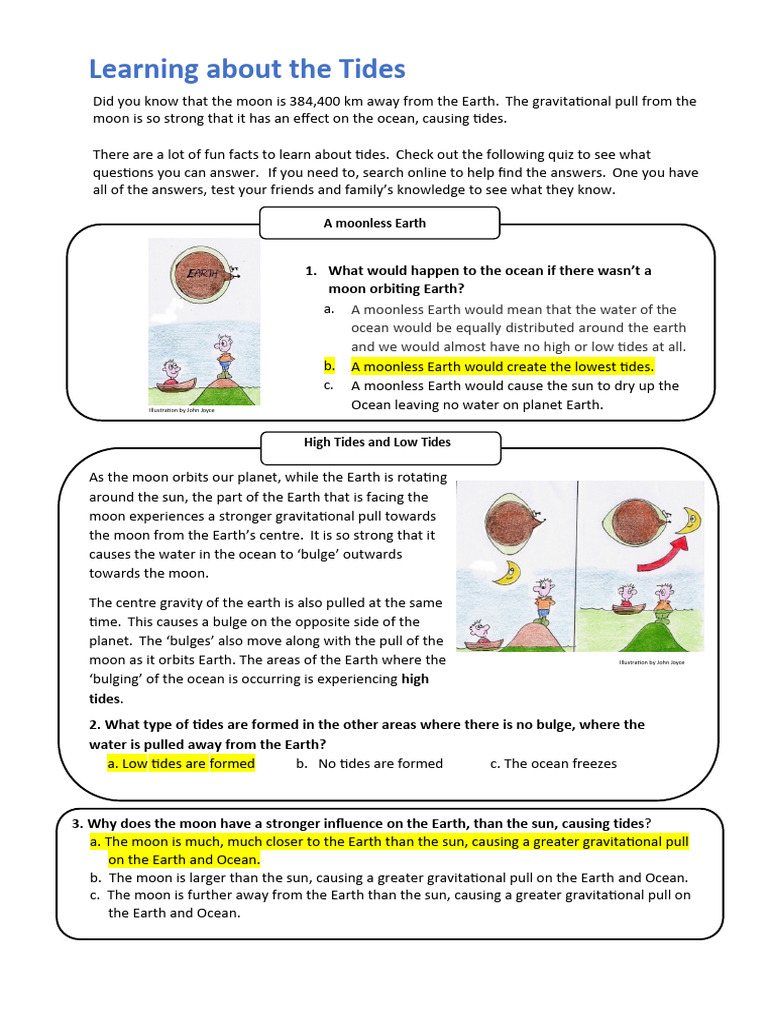 Learning About The Tides - A Fun Tidal Quiz | PDF | Tide | Earth