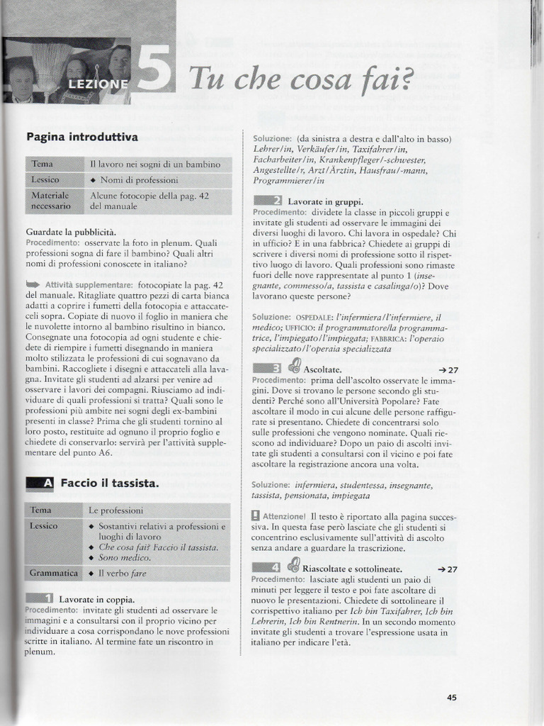 Lezione 5 Guida A1 | PDF