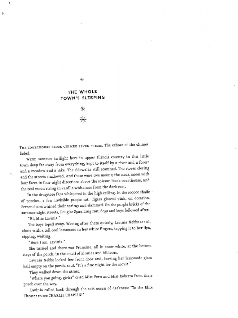 The Whole Towns Sleeping | PDF