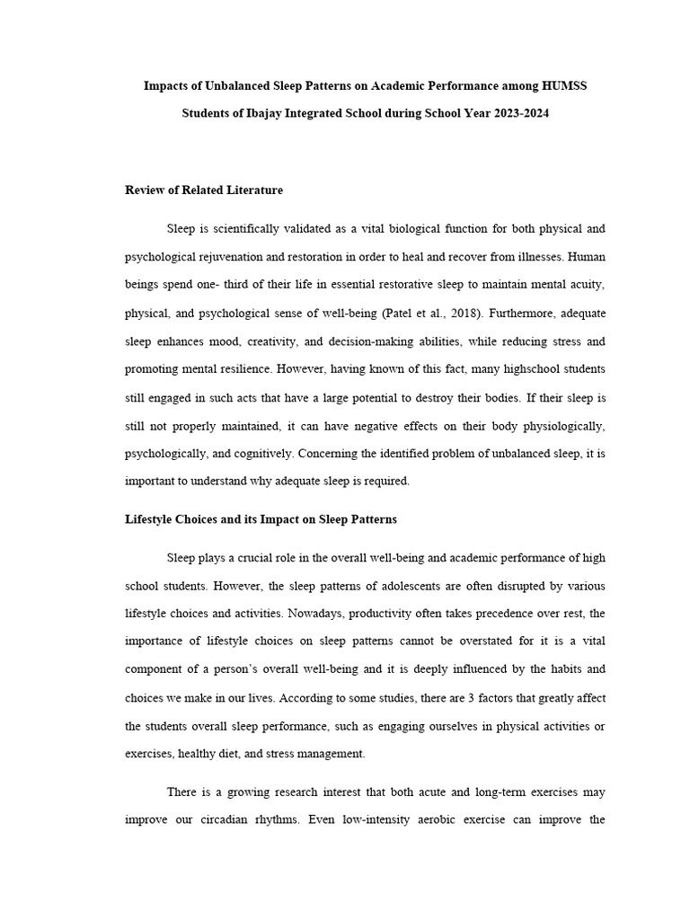 PR1 Group 3 RRL 2023 | PDF | Sleep | Insomnia