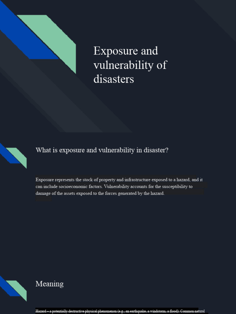 Exposure and Vulnerability of Disasters 2.PDF 1 3 | PDF | Natural ...