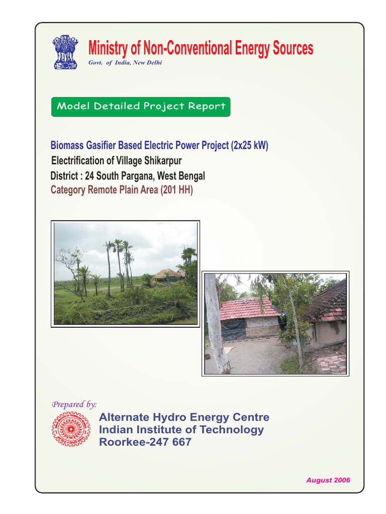 Biomass Gasifier Based Electric Power Project (2x25 KW) | PDF ...