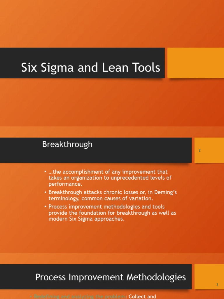 Six Sigma and Lean Tools | PDF | Six Sigma | Lean Manufacturing