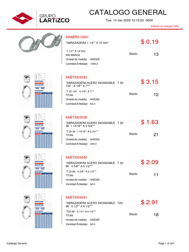 Catalogo Fer 10-01-23 | Descargar gratis PDF | Metalurgia | Materiales de construcción