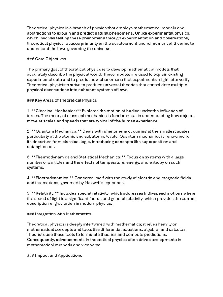 Theor Phys | PDF | Physics | Theoretical Physics