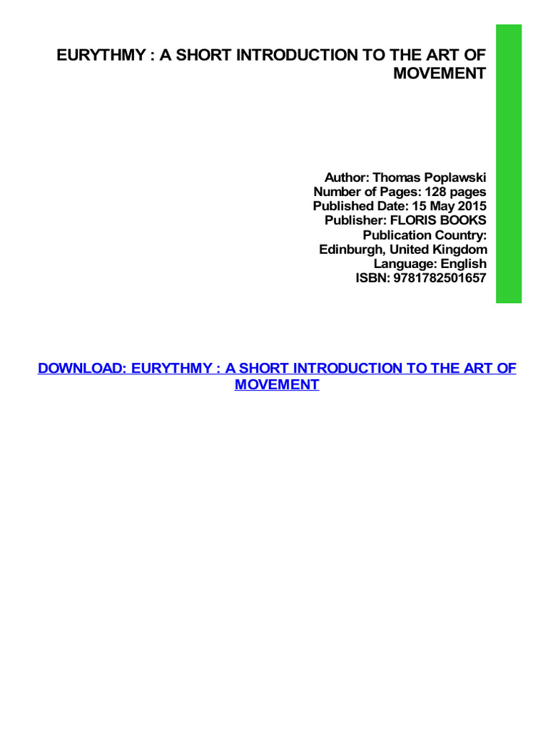 Eurythmy - A Short Introduction To The Art of Movement | PDF | Science ...