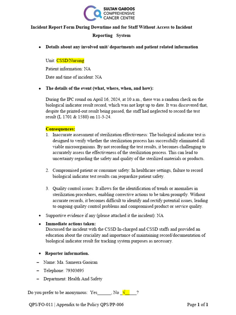 1 CSSD IR Bio. Indicator Infection Control MA sAMEERA | PDF