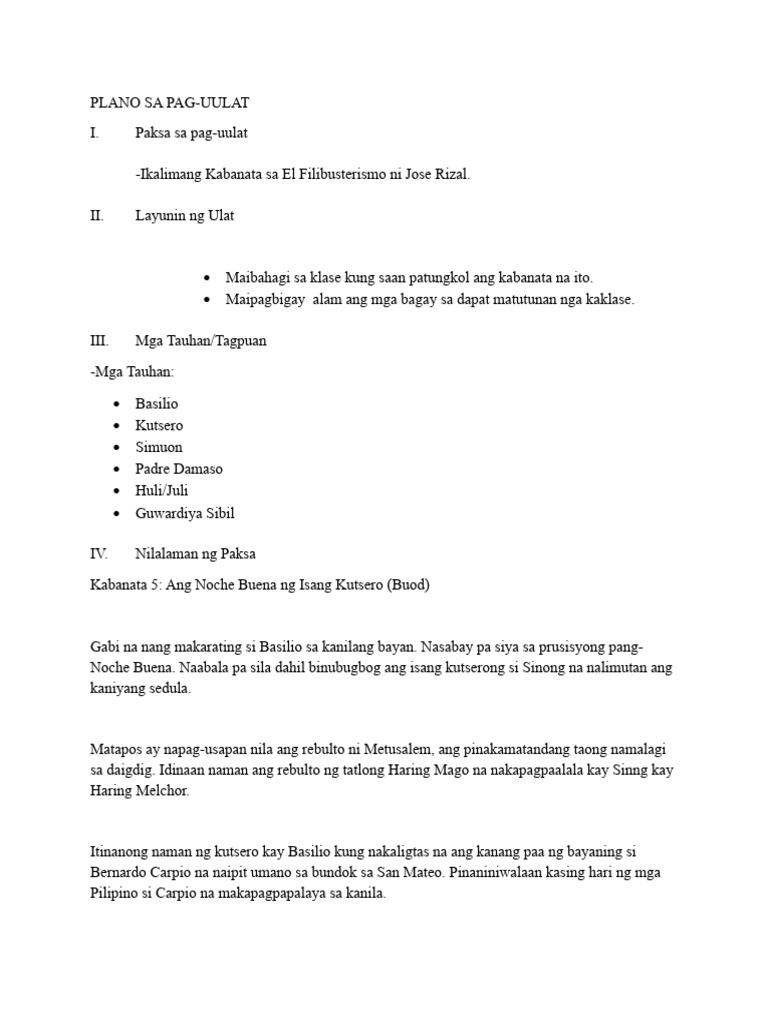 Outline in Filipino | PDF