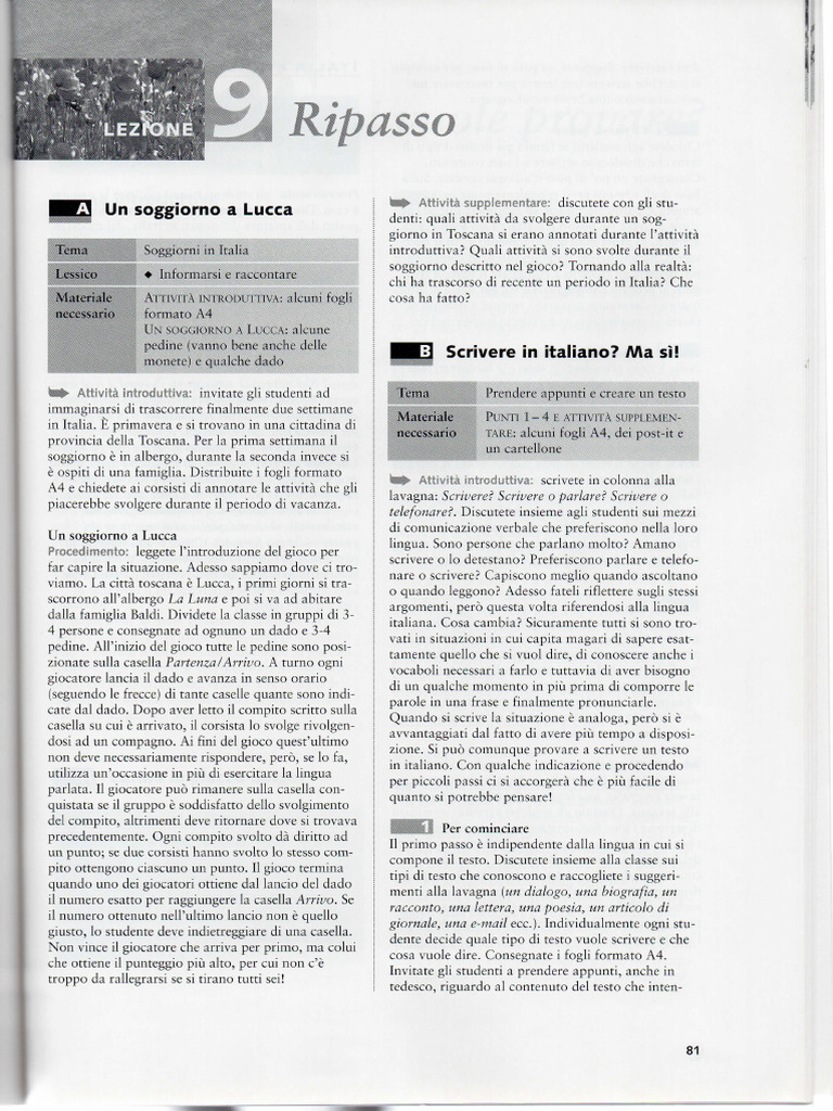 Lezione 9 Guida A1 | PDF