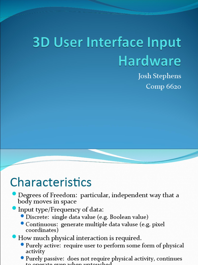 3D User Interface - Input Hardware | PDF | Computing | Human–Computer Interaction
