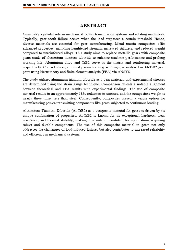 Major project[2][1] | PDF | Composite Material | Gear