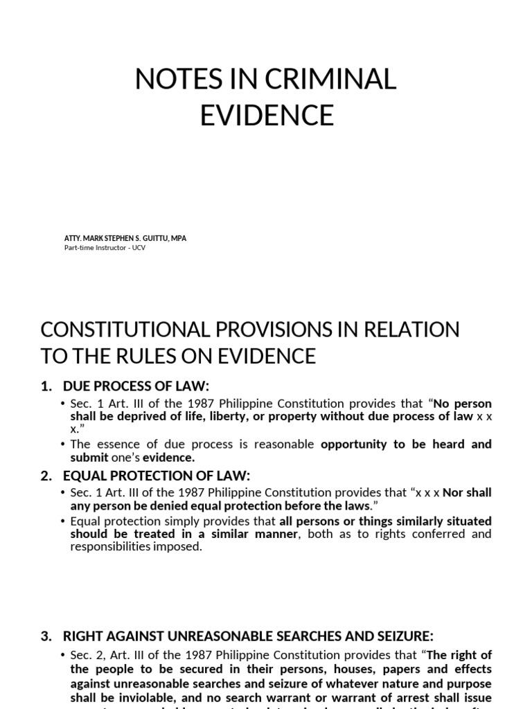 Criminal Evidence and Constitutional Rights | PDF | Plea | Evidence (Law)