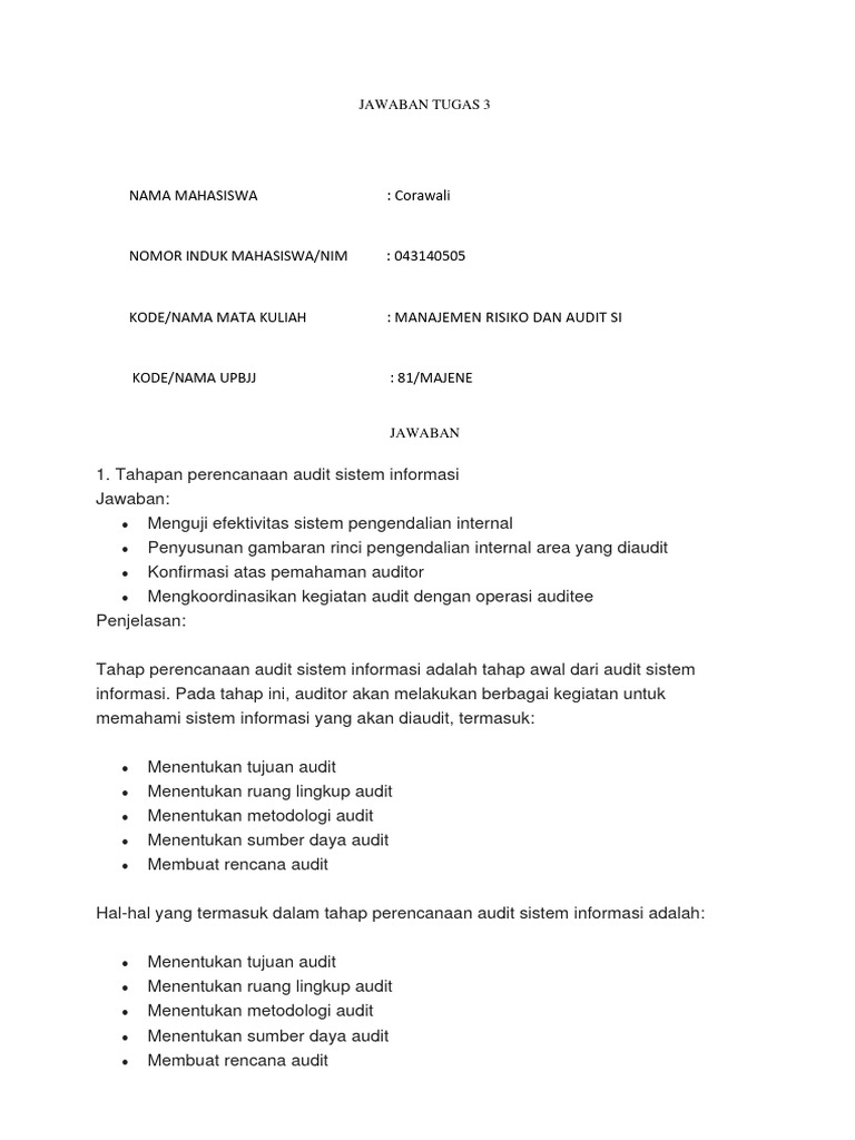 Jawaban Tugas 3 Msim4305 | PDF Jawaban Tugas 3 Msim4305 | PDF