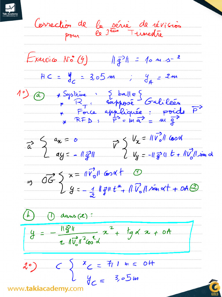 Série de Révision 3 Trimestre Correction | PDF