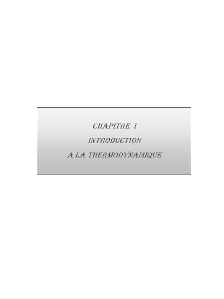 THERMO COURS Chap1 | PDF