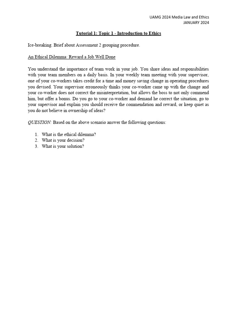 JAN 2024 UAMG2024 MLAE - Tutorial Exercises STUDENT VERSION Week 1 To 5 | PDF | Public Sphere ...