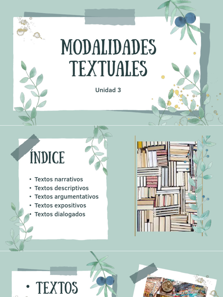 Modalidades Textuales Con Características Lingüísticas | PDF | Verbo ...