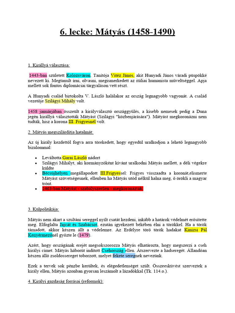 Hunyadi Mátyás | PDF