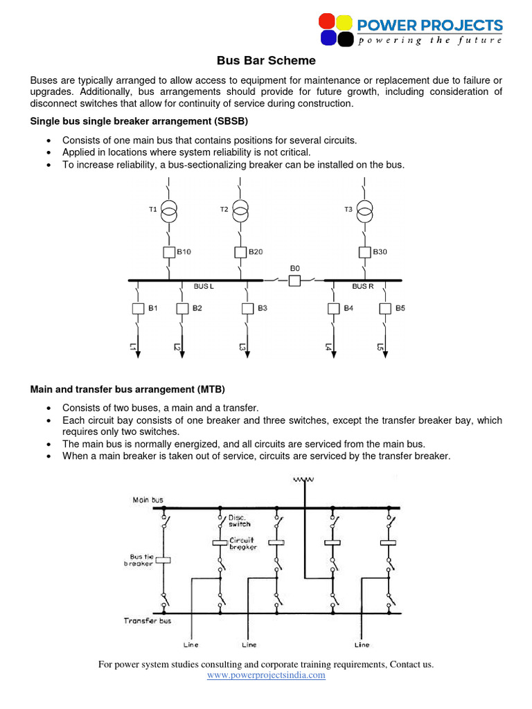 Bus Bar Scheme | PDF | Electrical Substation | Electronics