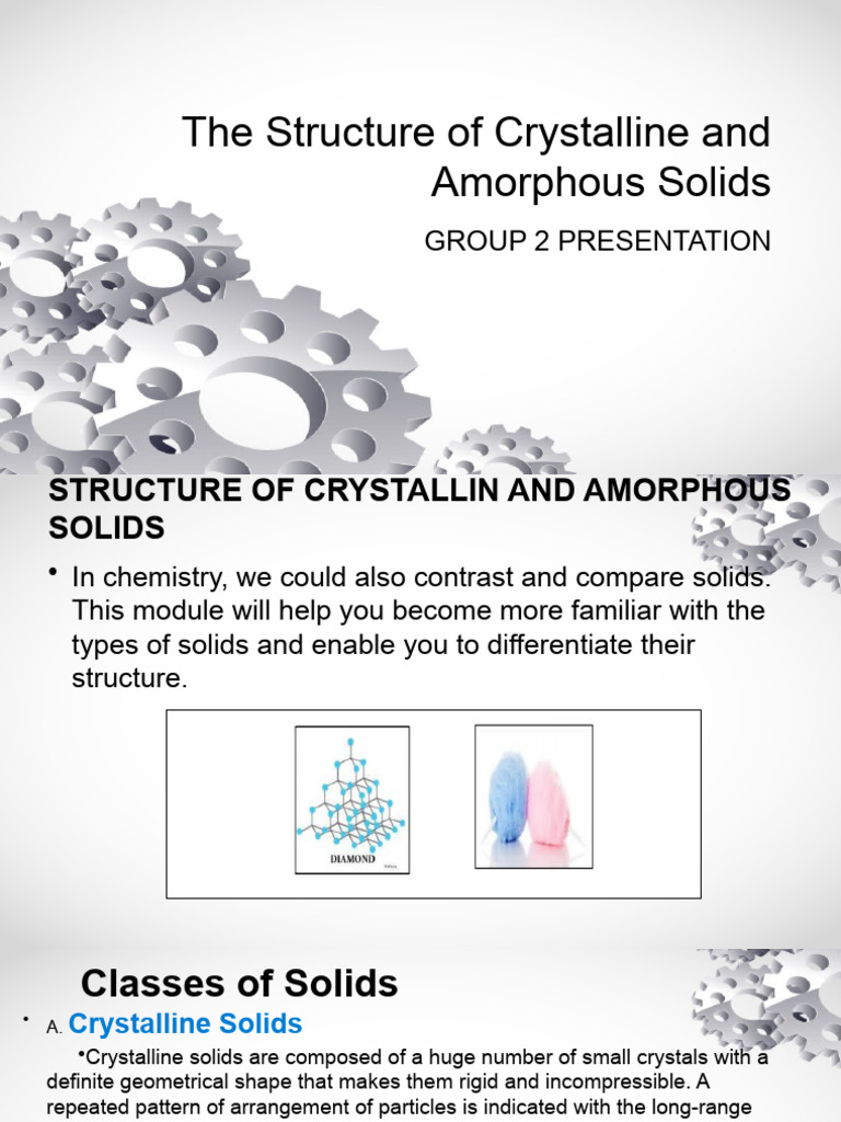 The Structure of Crystalline and | PDF | Solid | Crystal