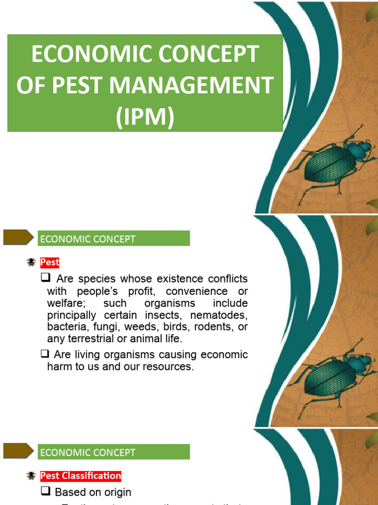 ECONOMIC CONCEPT OF PEST MANAGEMENT | PDF | Pest (Organism) | Herbivore