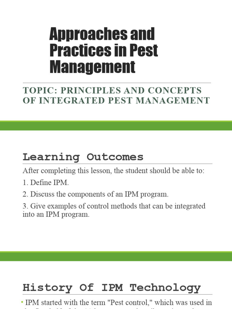 Principles and Concepts of Integrated Pest Management | PDF | Pest ...