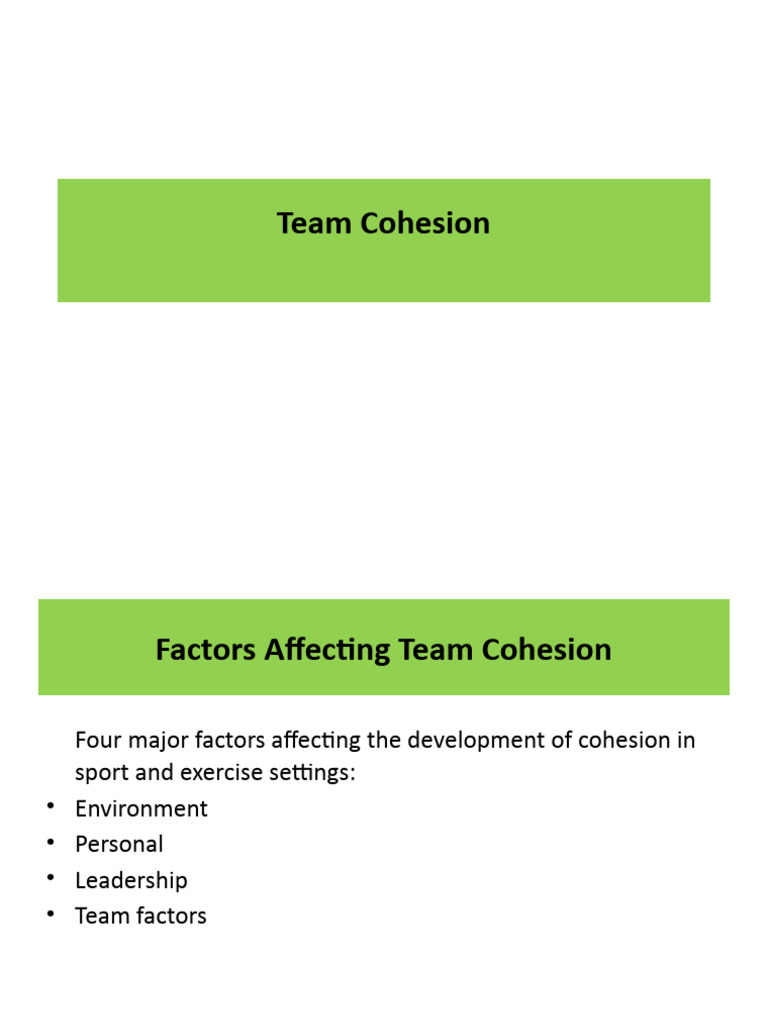 10team Cohesion | PDF | Group Cohesiveness | Communication