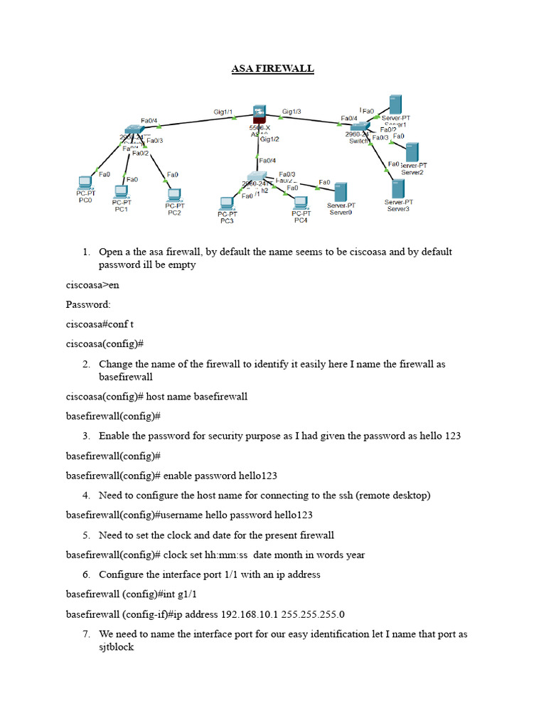 11-ASA Firewall-26-03-2024 | PDF | Secure Shell | Port (Computer Networking)
