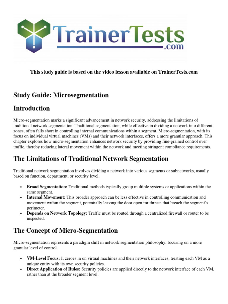 Microsegmentation Guide and Slides | PDF | Computer Network | Virtual Machine
