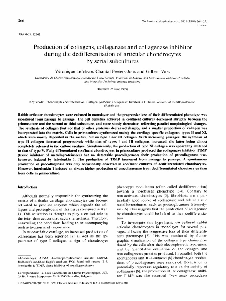 Lefebvre 1990 | PDF | Gel Electrophoresis | Collagen