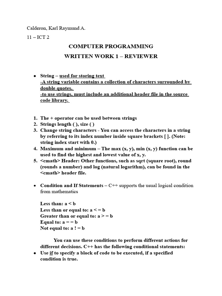 Computer Programming Pdf Control Flow String Computer Science 1889