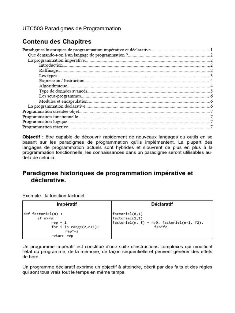 Paradigmes de Programmation | PDF | Type de données | Programmation ...