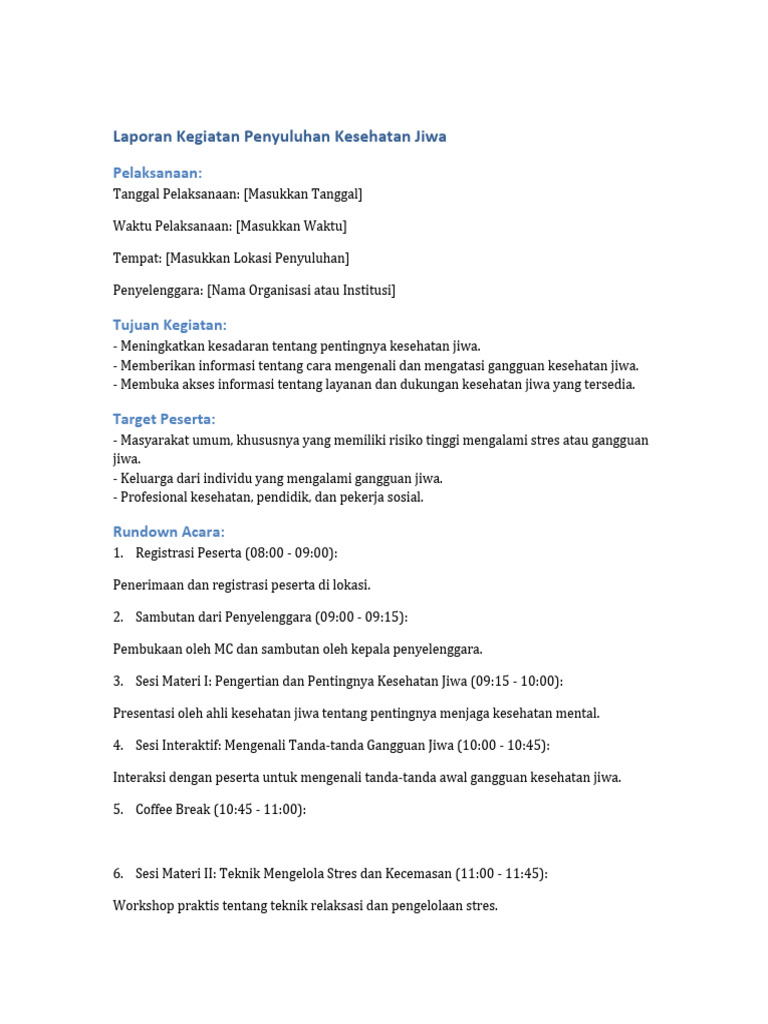 Penyuluhan Kesehatan Jiwa | PDF | Pengembangan Diri | Kesehatan Holistik