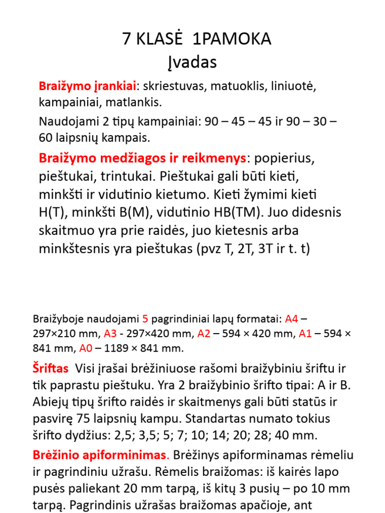 7 KL 1 Pamoka Linijos | PDF