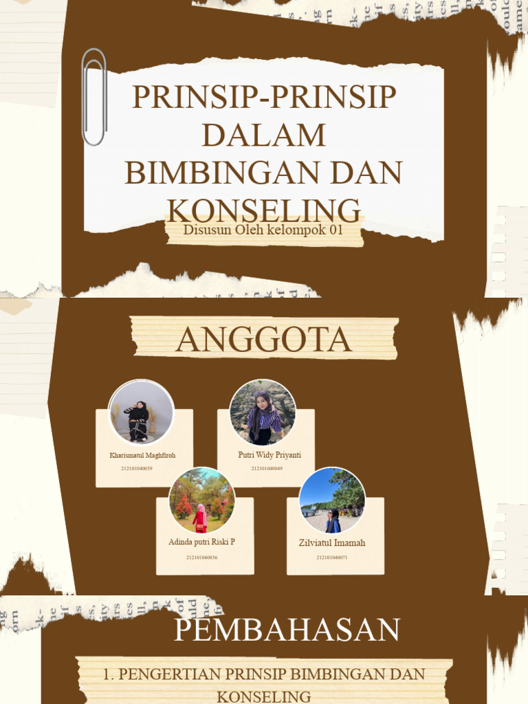 Kelompok 01 (Prinsip-Prinsip Dalam Bimbingan Dan Konseling) - 20240326 - 012235 - 0000 | PDF