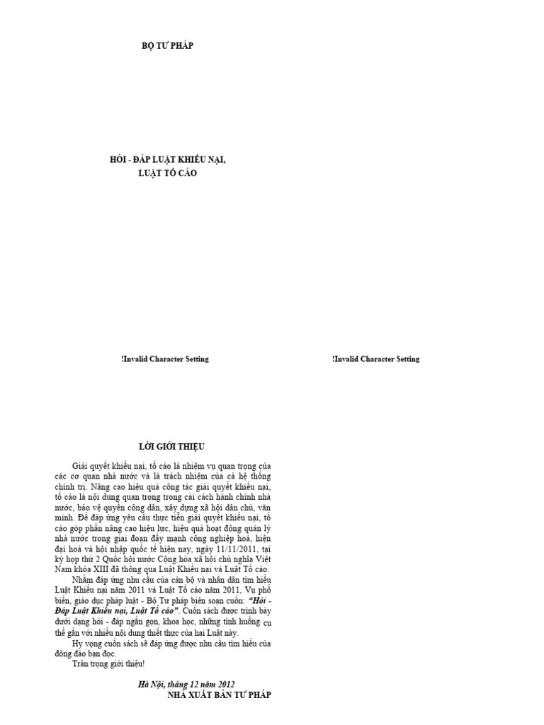 Hoi Dap Luat Khieu Nai Luat To Cao | PDF