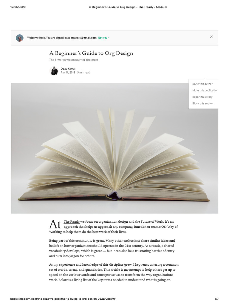 A Beginner S Guide To Org Design The Ready Medium Pdf System