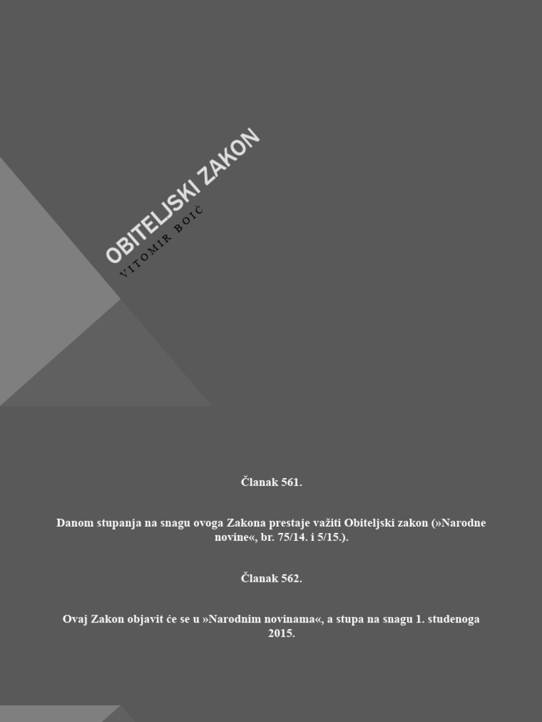 Obiteljski Zakon | PDF