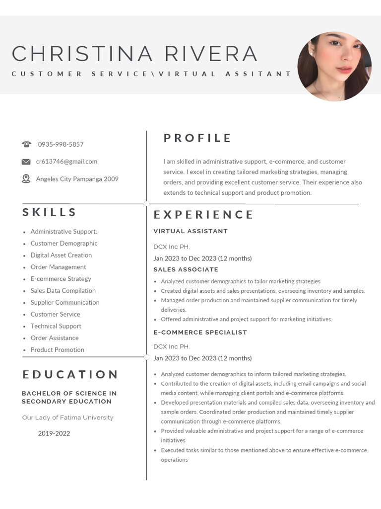 Resume - Tina | PDF | E Commerce | Customer