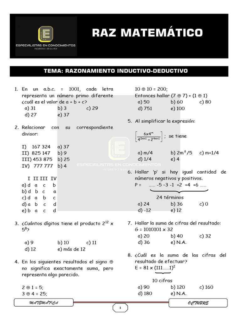 Libro de Raz Matemático | PDF | Sustracción | División (Matemáticas)