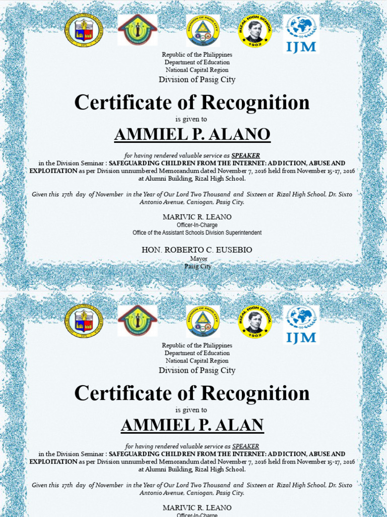 certs.GAD | PDF | Metro Manila | High Schools And Secondary Schools