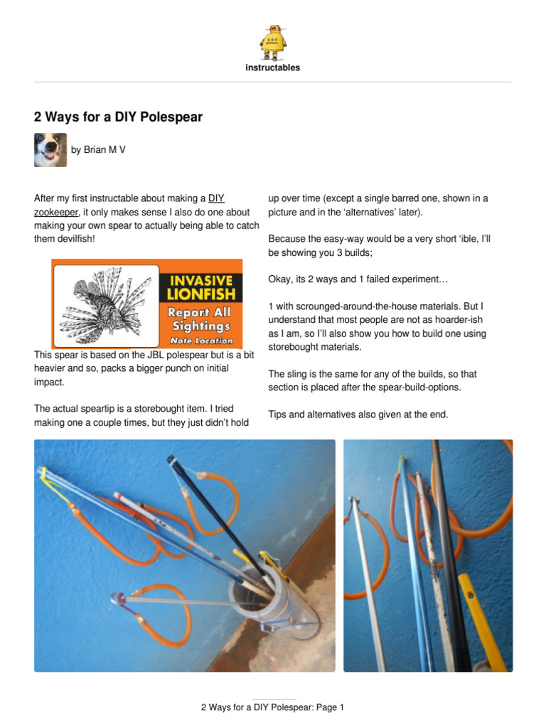 2-Ways-for-a-DIY-Polespear | PDF | Screw | Nut (Hardware)