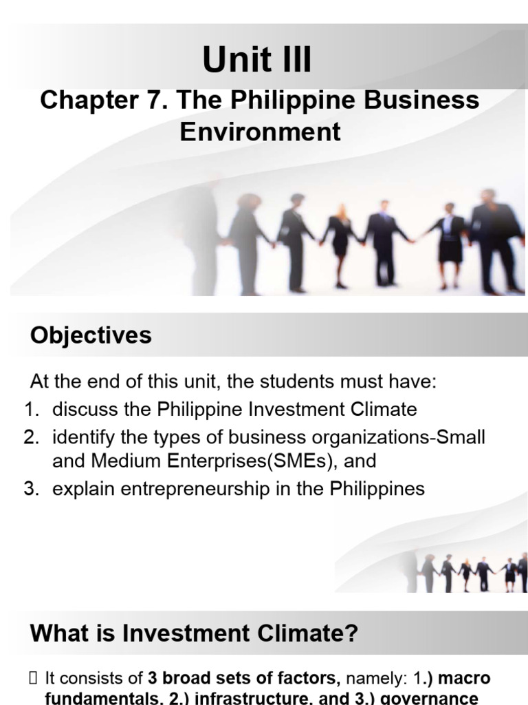 Unit III. The Philippine Business Environment | PDF | Small And Medium ...