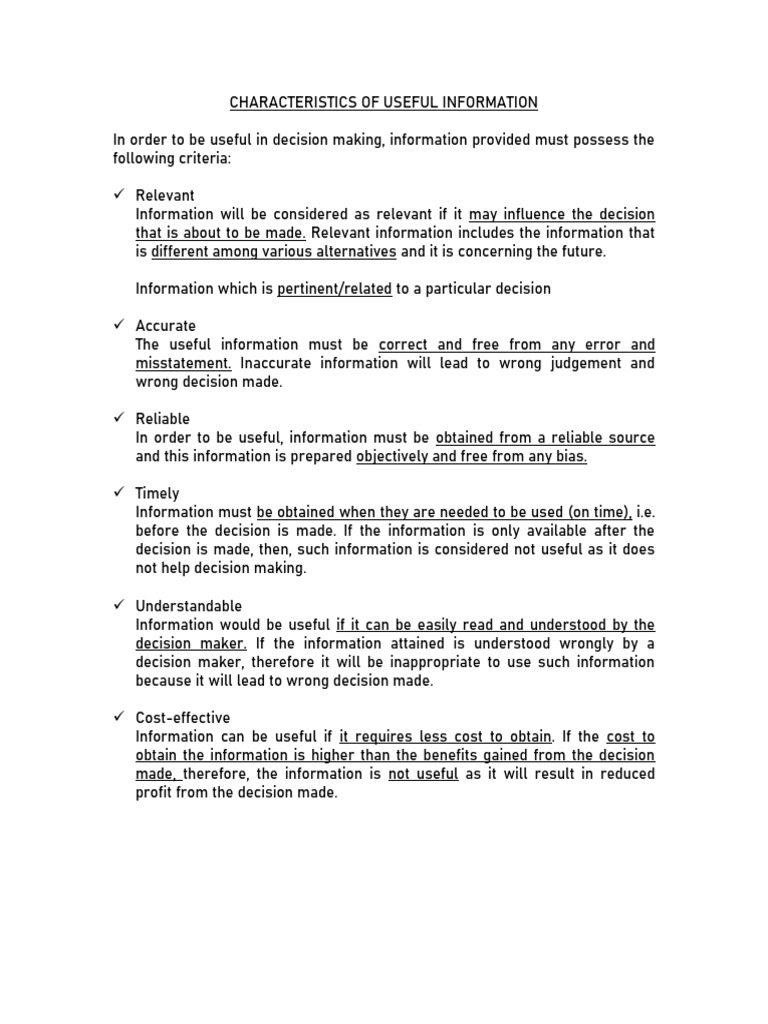 Key Traits of Useful Information | PDF | Business | Law