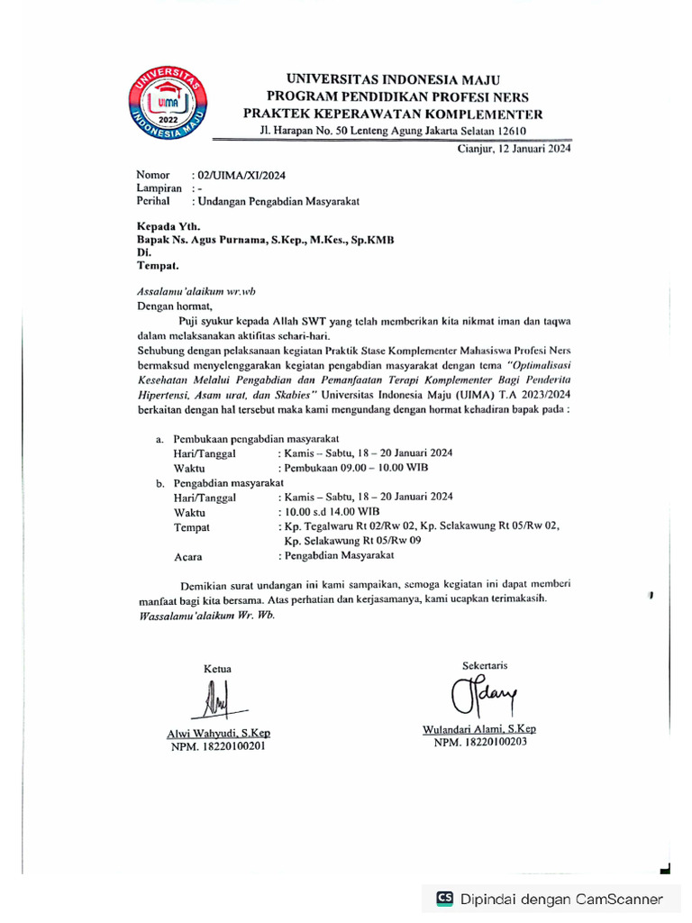 Surat Undangan - Ns. Agus Purnama, S.Kep.,M.Kes.,Sp - KMB | PDF