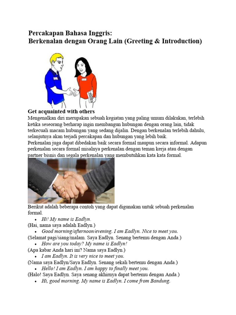 Percakapan Bahasa Inggris | PDF