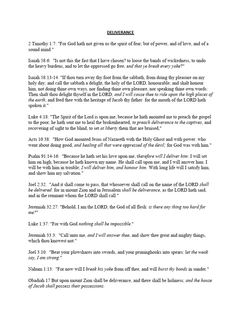 DELIVERANCE | PDF | Devil | Thou
