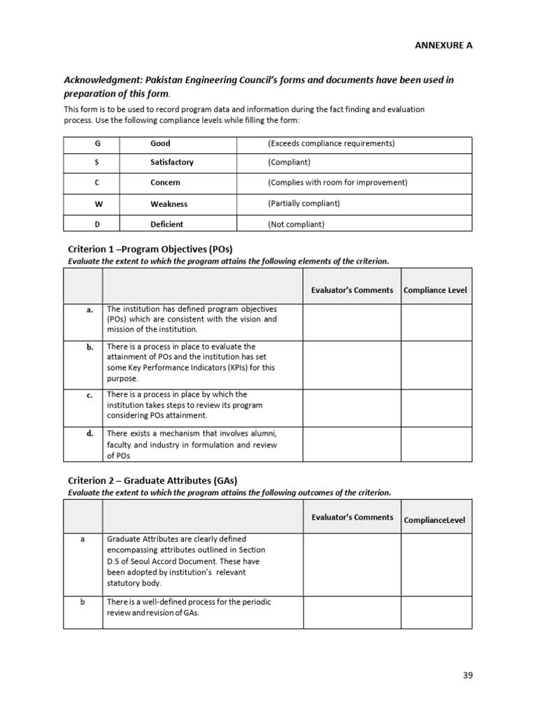 NCEAC Accreditation Criteria Form | PDF | Curriculum | Laboratories